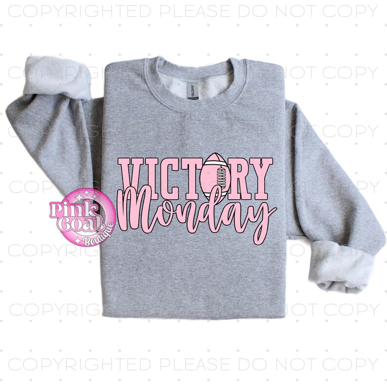 Victory Monday Football Pink PNG Instant Download Sublimation Digital ...