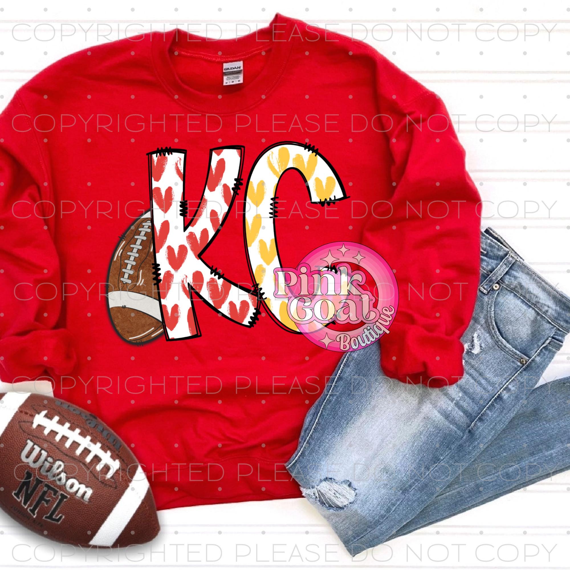 KC Chiefs Valentine's Day PNG, Waterslide Sublimation Design (digital ...