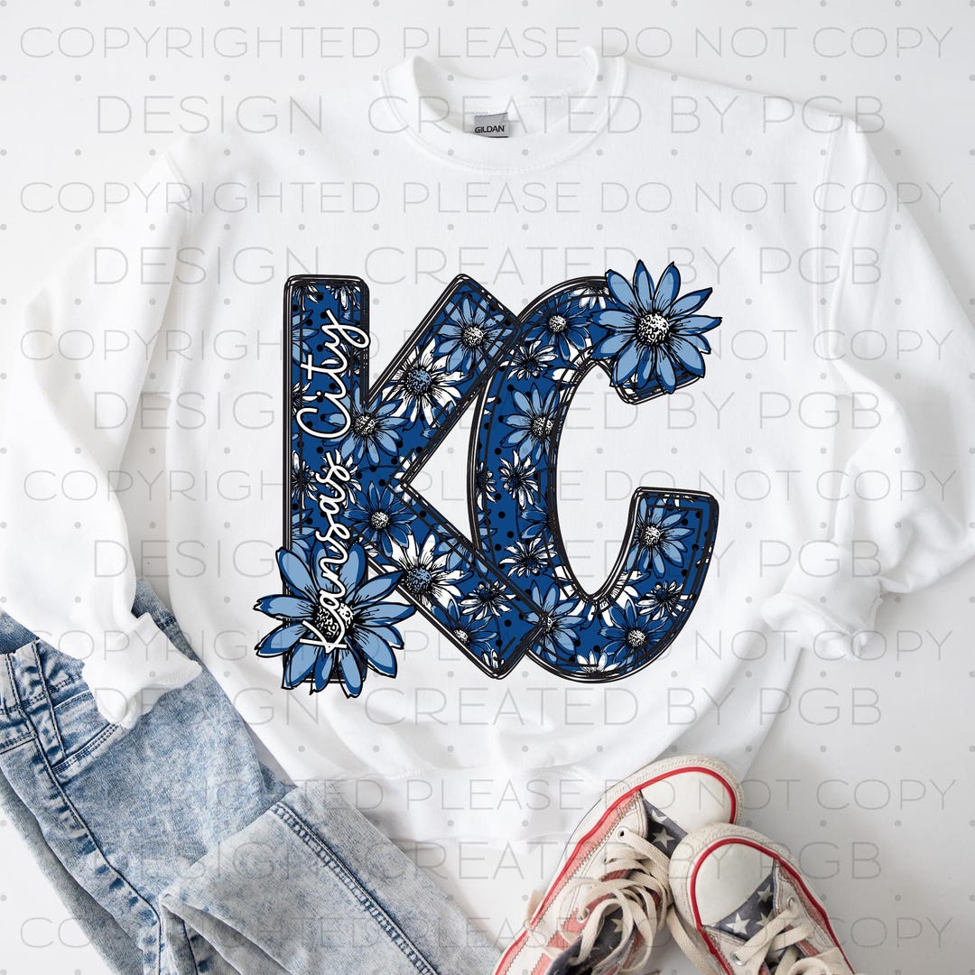 KC Baseball PNG Instant Download Digital Design T-shirt Football Blue ...