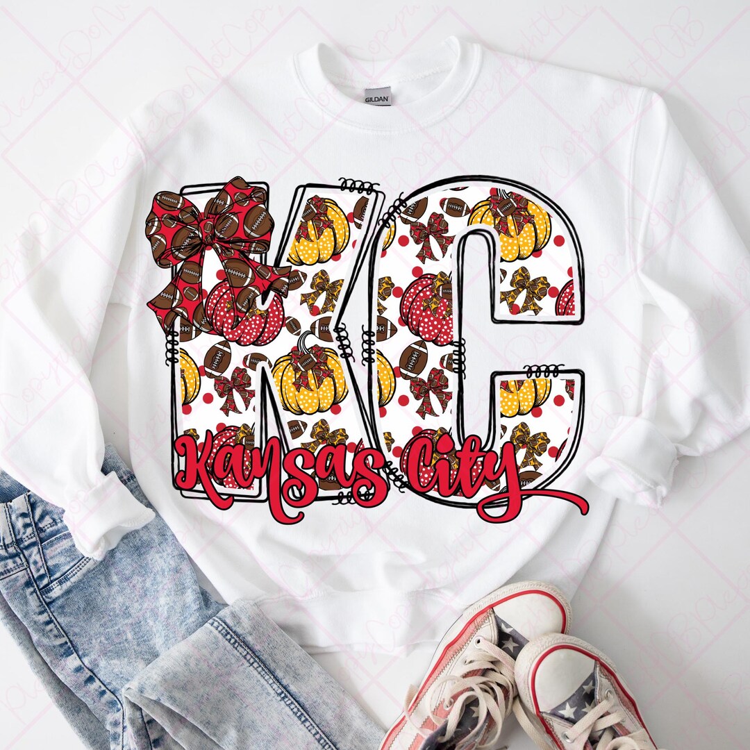 Kansas City Chiefs Football Pumpkin Bow PNG, T-shirt Design (digital ...