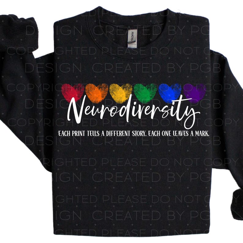Neurodiversity Heart Fingerprints PNG, Sublimation Design (digital ...