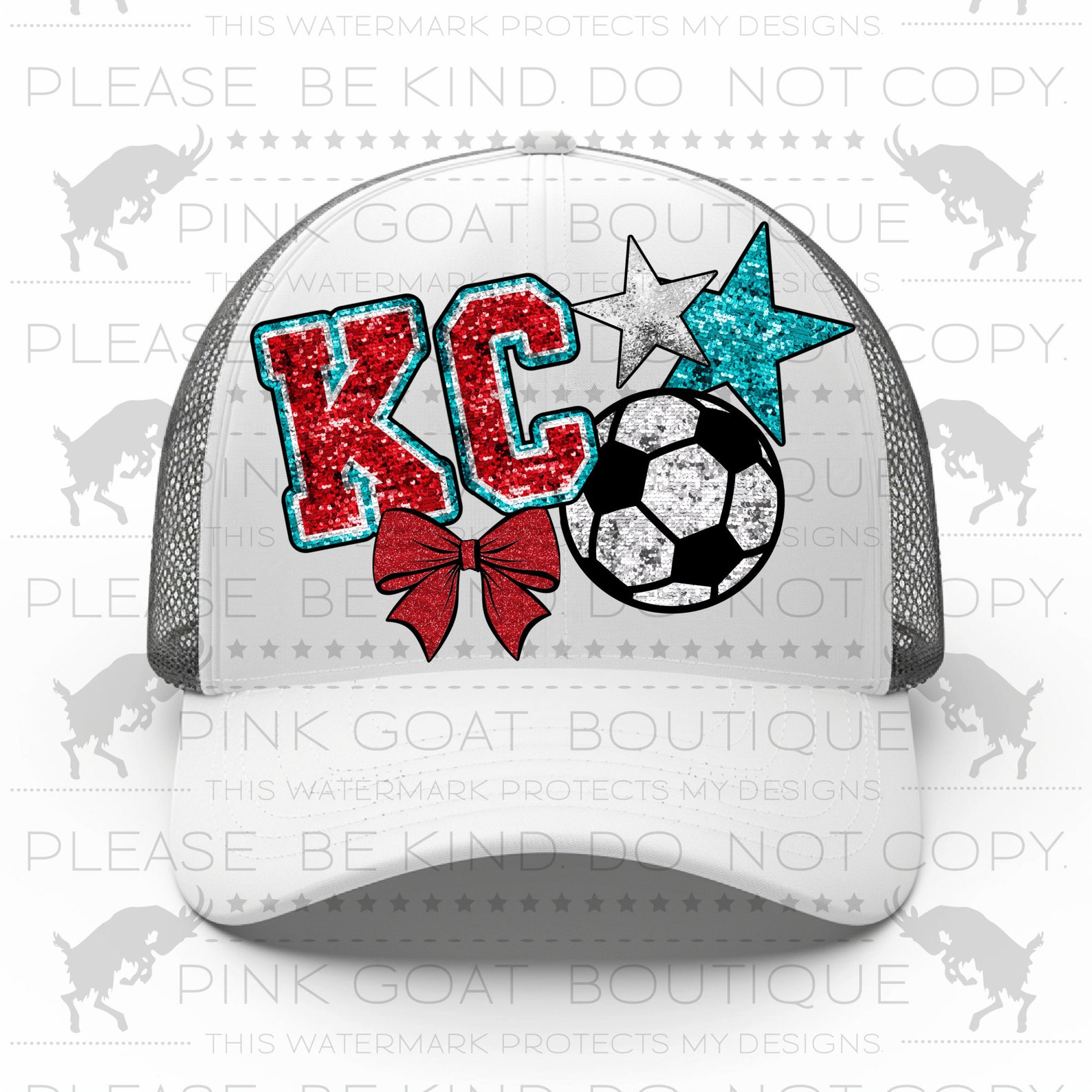 KC Soccer Faux Hat Patch PNG Instant Download Sublimation Digital ...