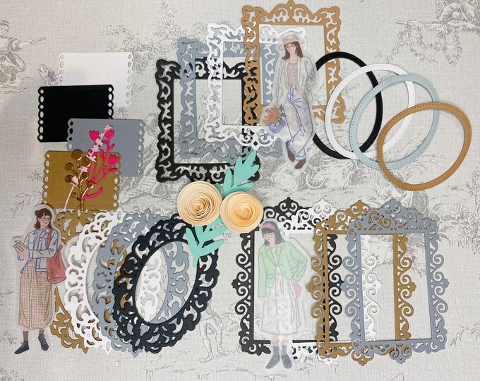 20 Scrapbook Vintage Paper Frames, Photoframe for Junk Journal ...