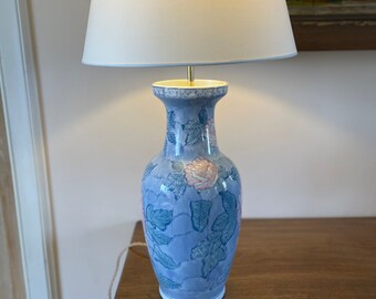 Antique Hand Painted Ceramic Lamp - Etsy