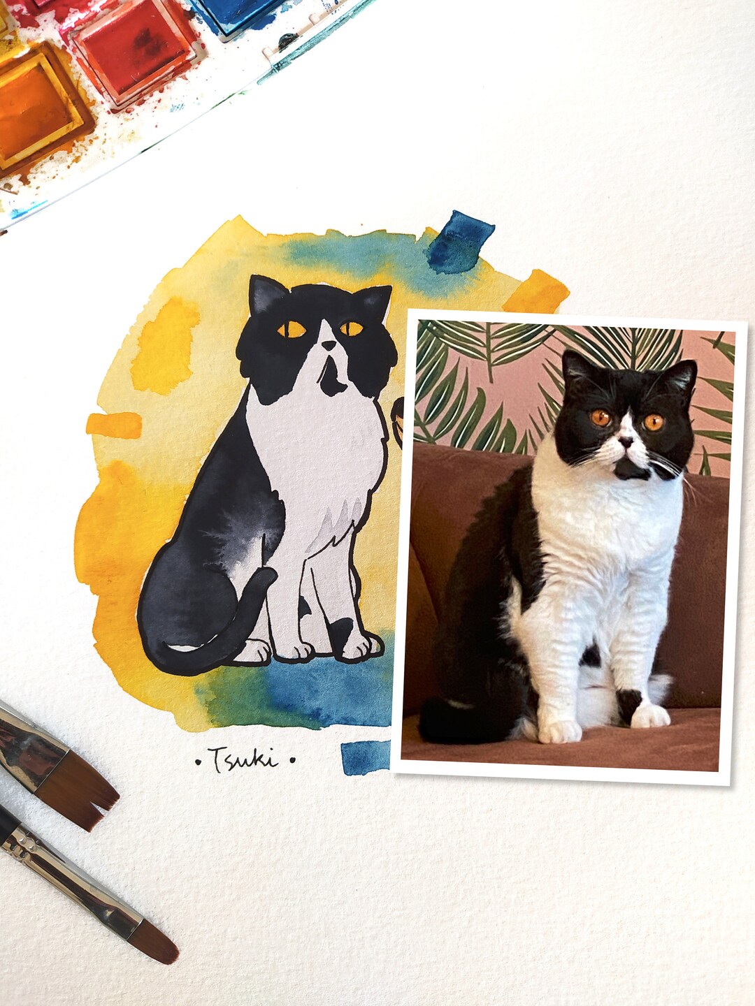 Custom Portrait of Your Cat Custom Cat Drawing - Etsy