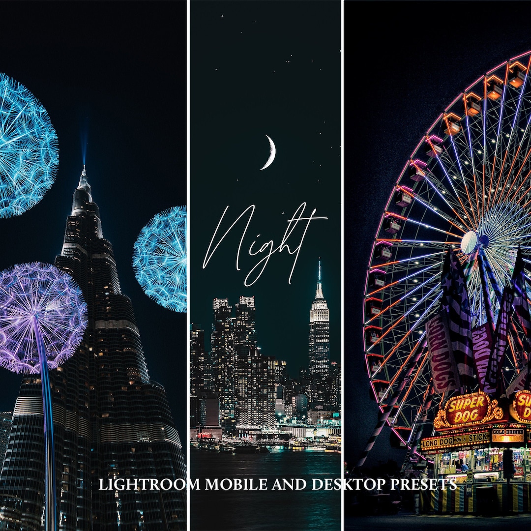 Night City Lights Lightroom Presets, Mobile & Desktop (DNG, XMP) - Etsy