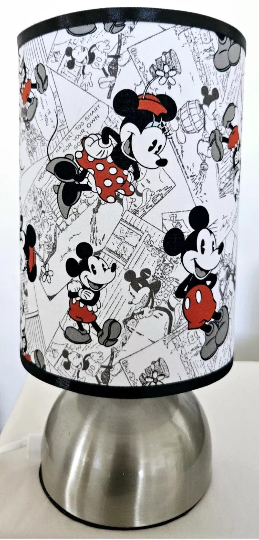 Minnie Mouse Touch Lamp Fabric Shade and Bulb Set - Etsy