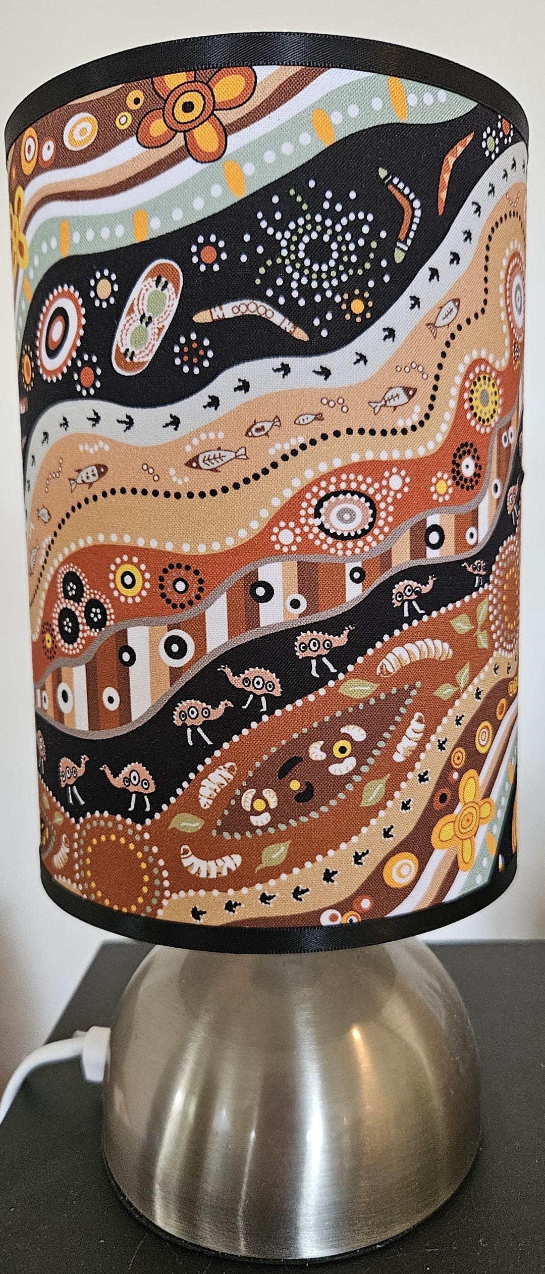 Australian Aboriginal Emu Touch Lamp Fabric Shade and Bulb Set - Etsy