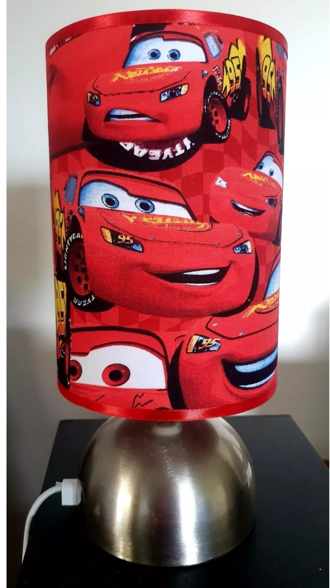 Cars Lightning Mcqueen Touch Lamp Fabric Shade and Bulb Set - Etsy ...