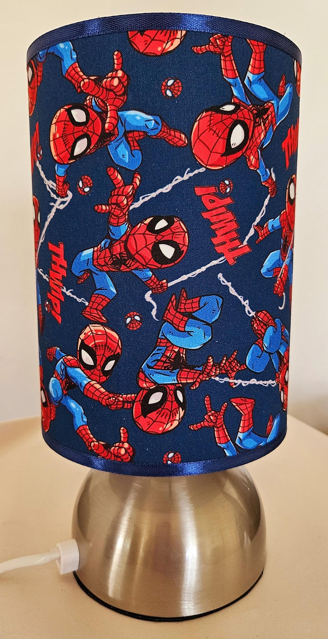 Spiderman Touch Lamp Fabric Shade and Bulb Set - Etsy