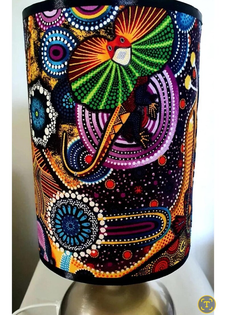Aboriginal Goanna Touch Lamp Fabric Shade and Bulb Set - Etsy