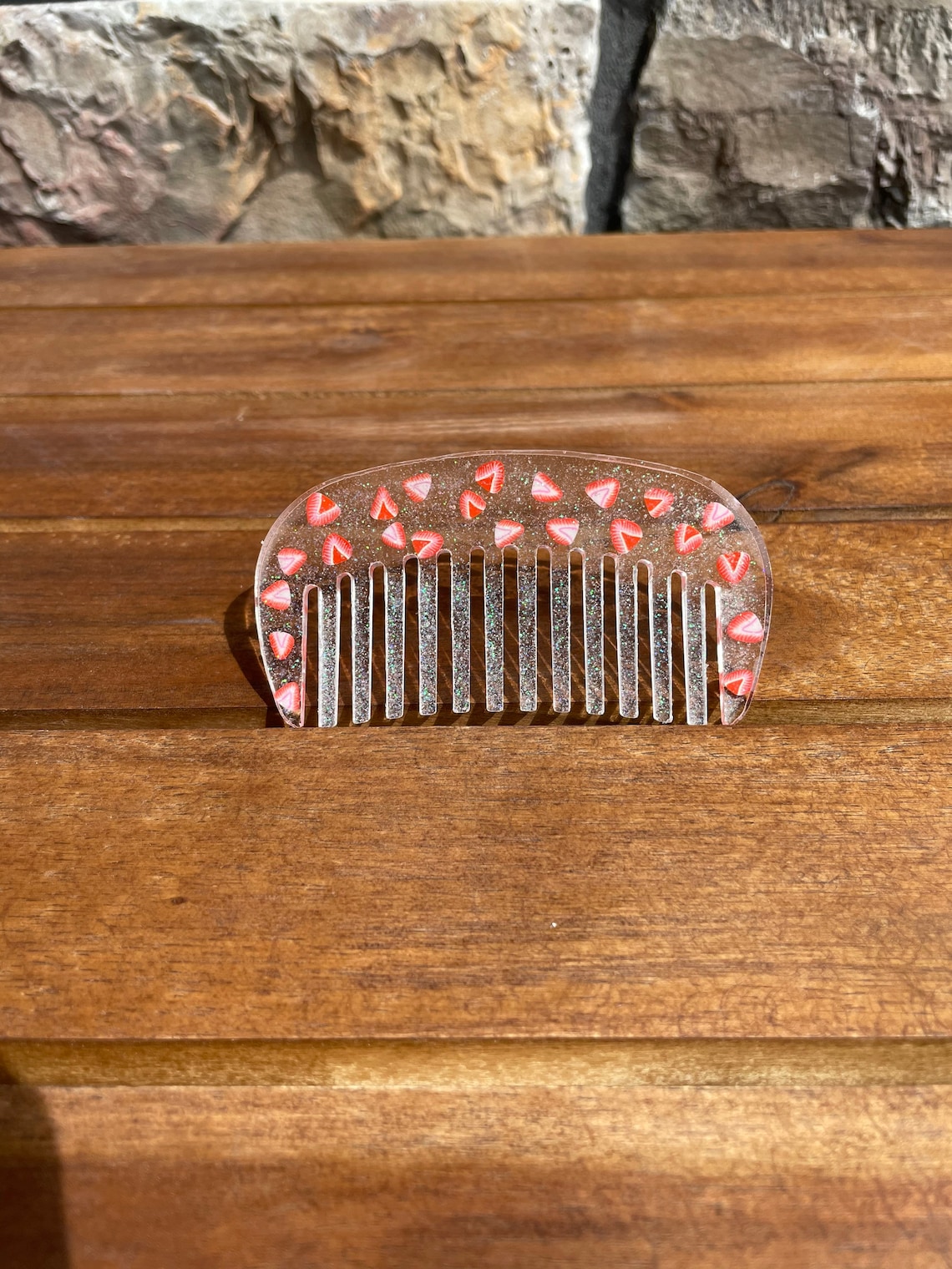 Strawberry Glitter Comb gift idea | Etsy