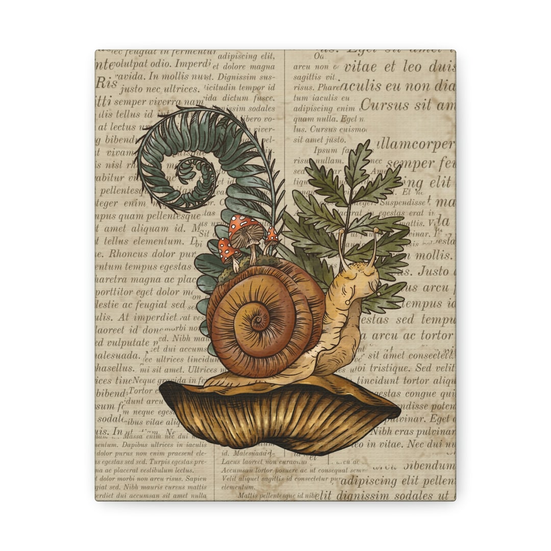 Botanical Snail Wall Art Decor, Mushroom Decor, Nature Lover Wall Art ...
