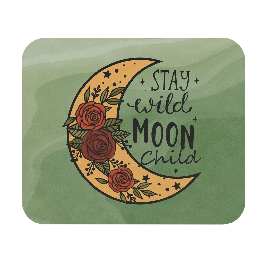 Stay Wild Moon Child Mouse Pad, Moon Mouse Pad, Witchy Office Supplies ...