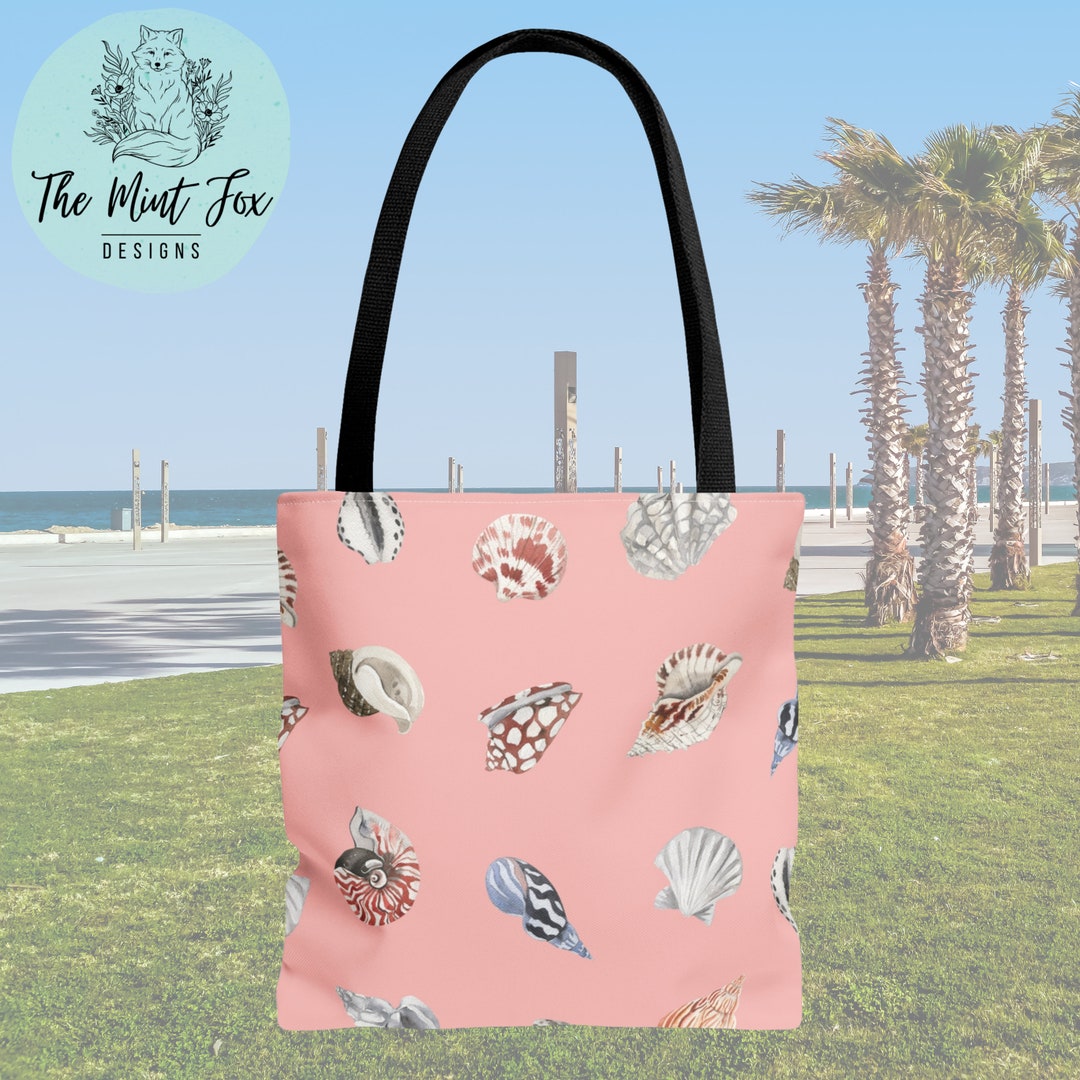 Pink Seashell Tote Bag-beach Bag-nautical Tote Bag-reusable Bag-pool ...