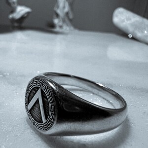 Spartan Shield Lamda Ring / Silver 925 / Handmade by Meanderart ...
