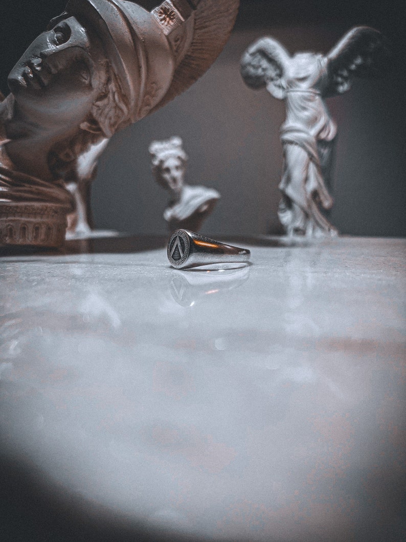 Spartan Shield Lamda Ring / Silver 925 / Handmade by Meanderart ...