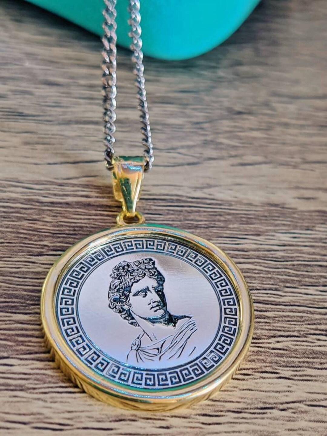 Apollo Greek God Pendant. Silver 925. Handmade by Meanderart. Inspired ...