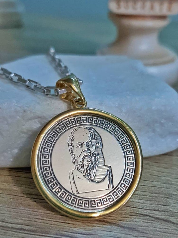 SOCRATES Pendant. Ancient Greek Philosopher. Silver 925. Gold - Etsy