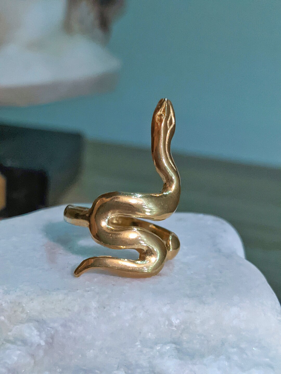 Gold Plated Snake Ring 18K / Silver 925 / Handmade by - Etsy