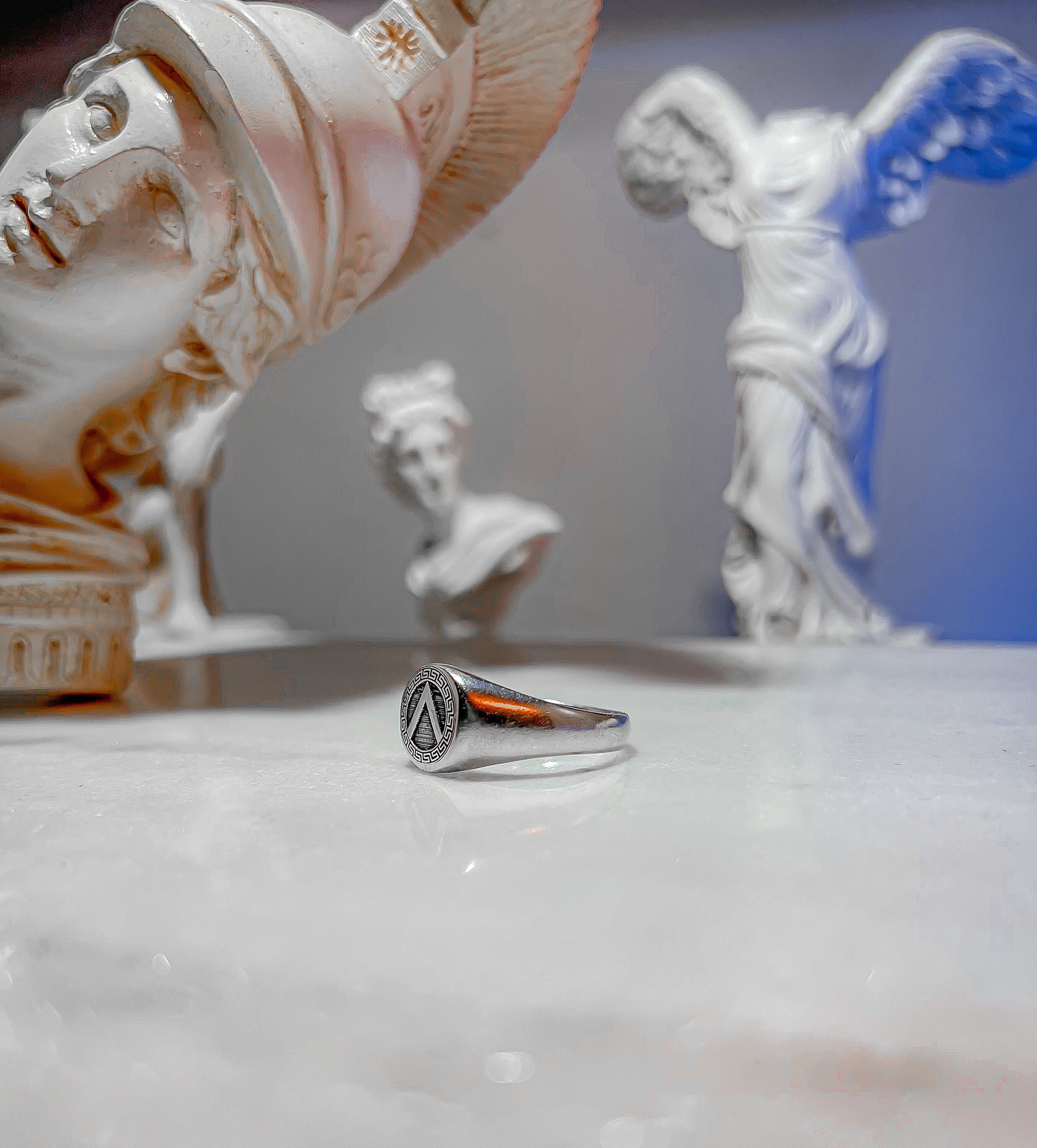 Spartan Shield Lamda Ring / Silver 925 / Handmade by Meanderart ...