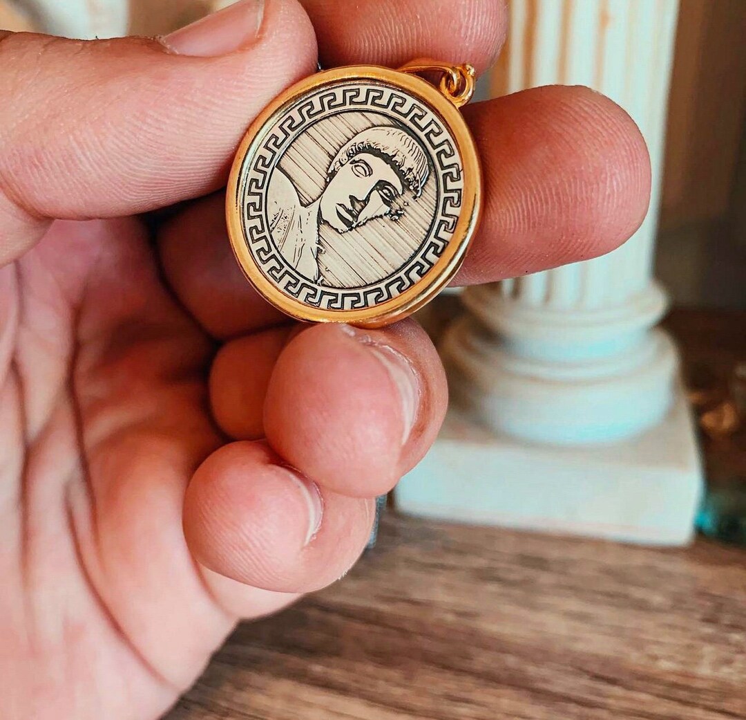 Apollo Greek God / Silver 925 Pendant / Gold Plated 18K / Handmade by ...