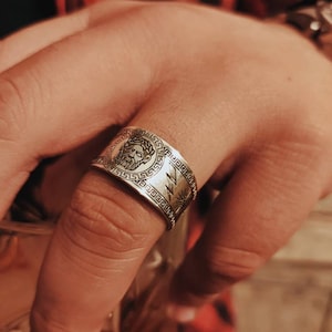 Zeus Ring. One Size. Adjustable. Silver 925. Handmade by Meanderart ...