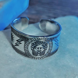 Zeus Ring. One Size. Adjustable. Silver 925. Handmade by Meanderart ...