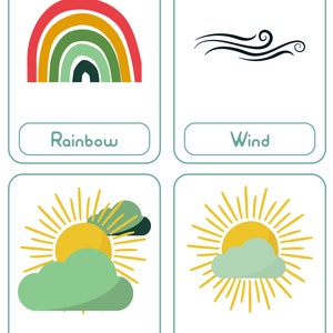 12 Weather Cards, Weather Flashcards, INSTANT DOWNLOAD, Toddler Weather ...