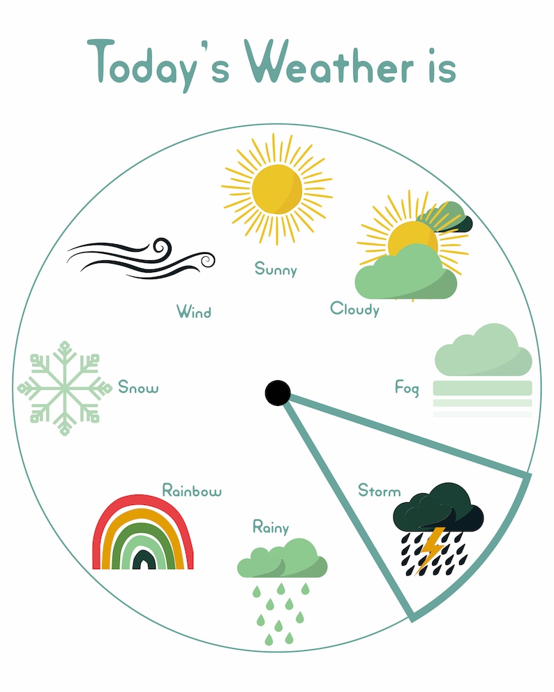 12 Weather Cards, Weather Flashcards, INSTANT DOWNLOAD, Toddler Weather ...