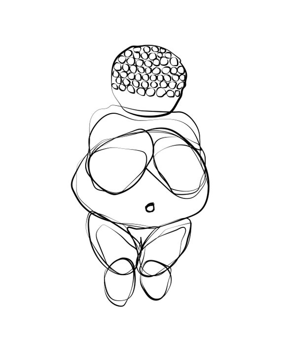 Abstract Line Drawing Printable. Venus of Willendorf Body | Etsy