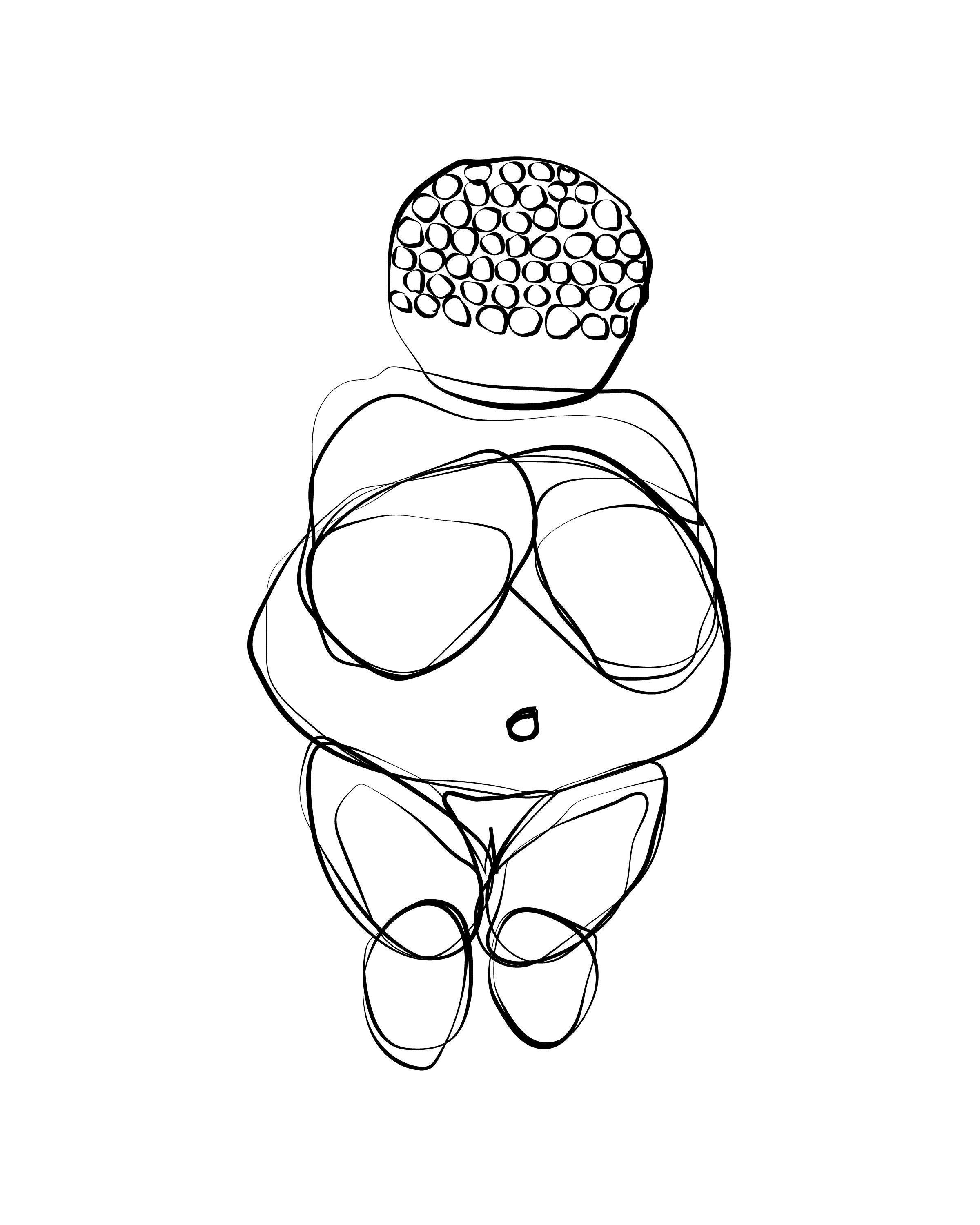 Abstract Line Drawing Printable. Venus of Willendorf Body Positivity ...