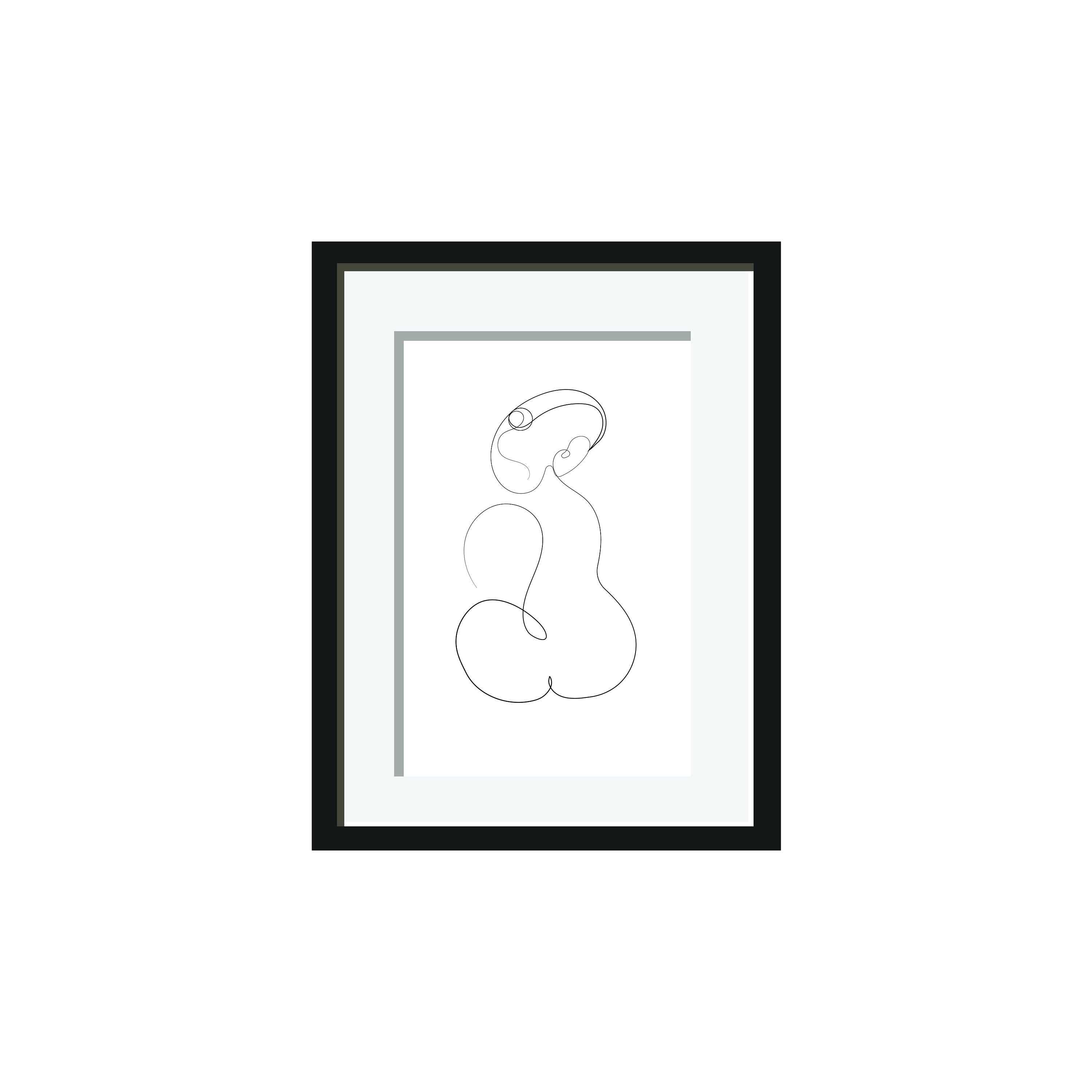 Beautiful Curvy Woman. Body Positivity Printable Wall Decor. Black and ...