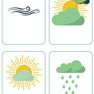 12 Weather Cards, Weather Flashcards, INSTANT DOWNLOAD, Toddler Weather ...