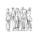 Line Drawing of People Talking. Printable Wall Art. Minimal Black and ...