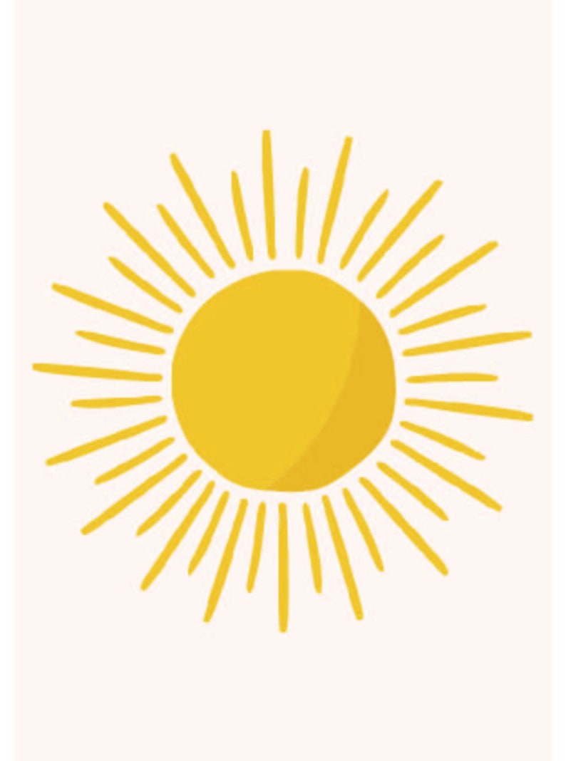 Hand Drawn Sun. Nursery Decor. Cute Illustration. Printable Wall Decor ...