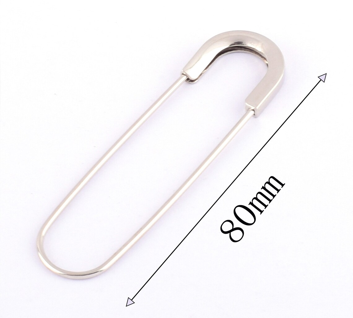 4pcs 80mm Silver Safety Pins Coiless Safety Pins Larger Safety - Etsy