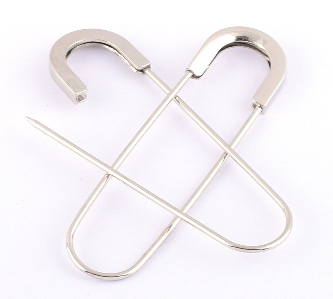 4pcs 80mm Silver Safety Pins Coiless Safety Pins Larger Safety - Etsy