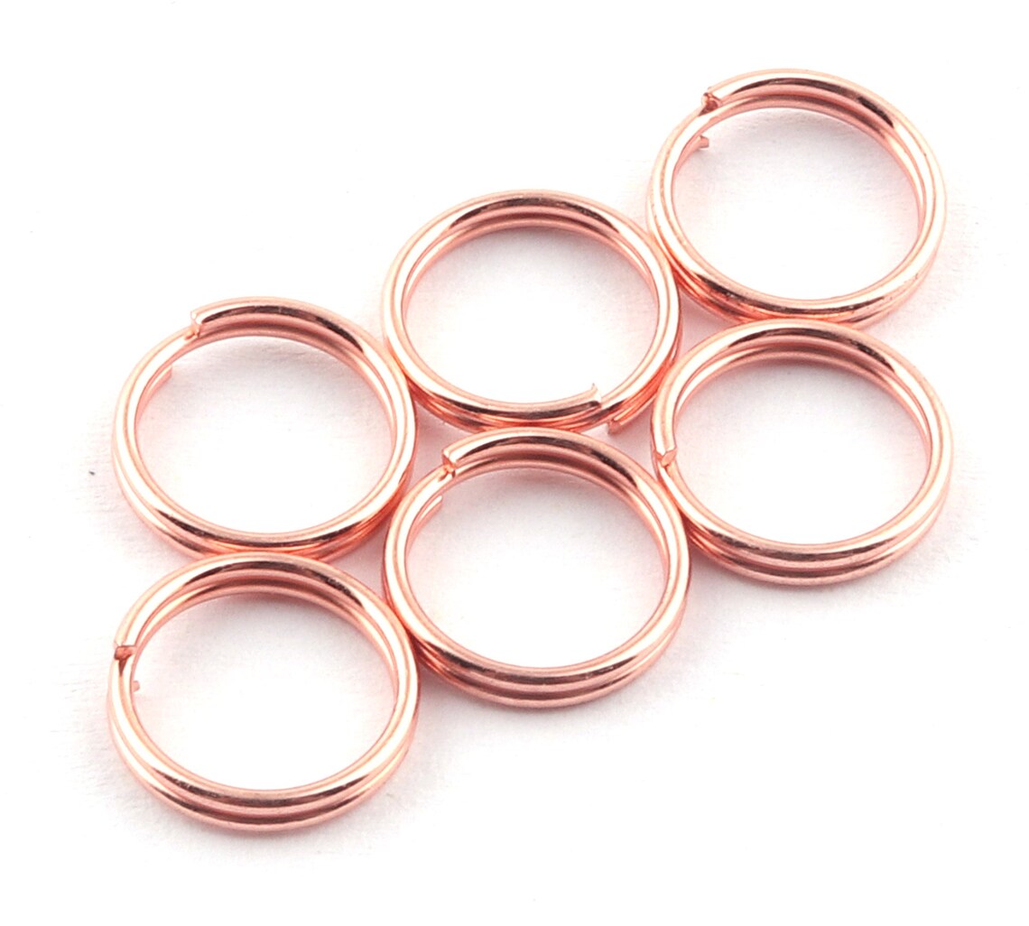 10mm Key Ring Rose Gold Jump Ring Iron Key Chain Round Split - Etsy