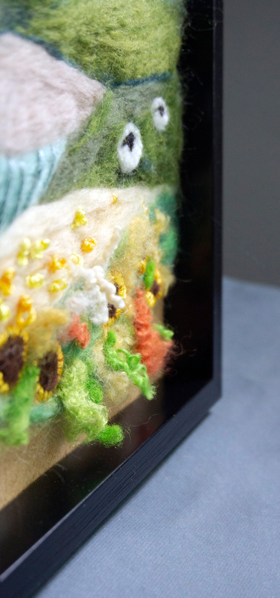 Sunflowers Felted Landscape Felt Painting Wool Painting 3D Wall Decor ...