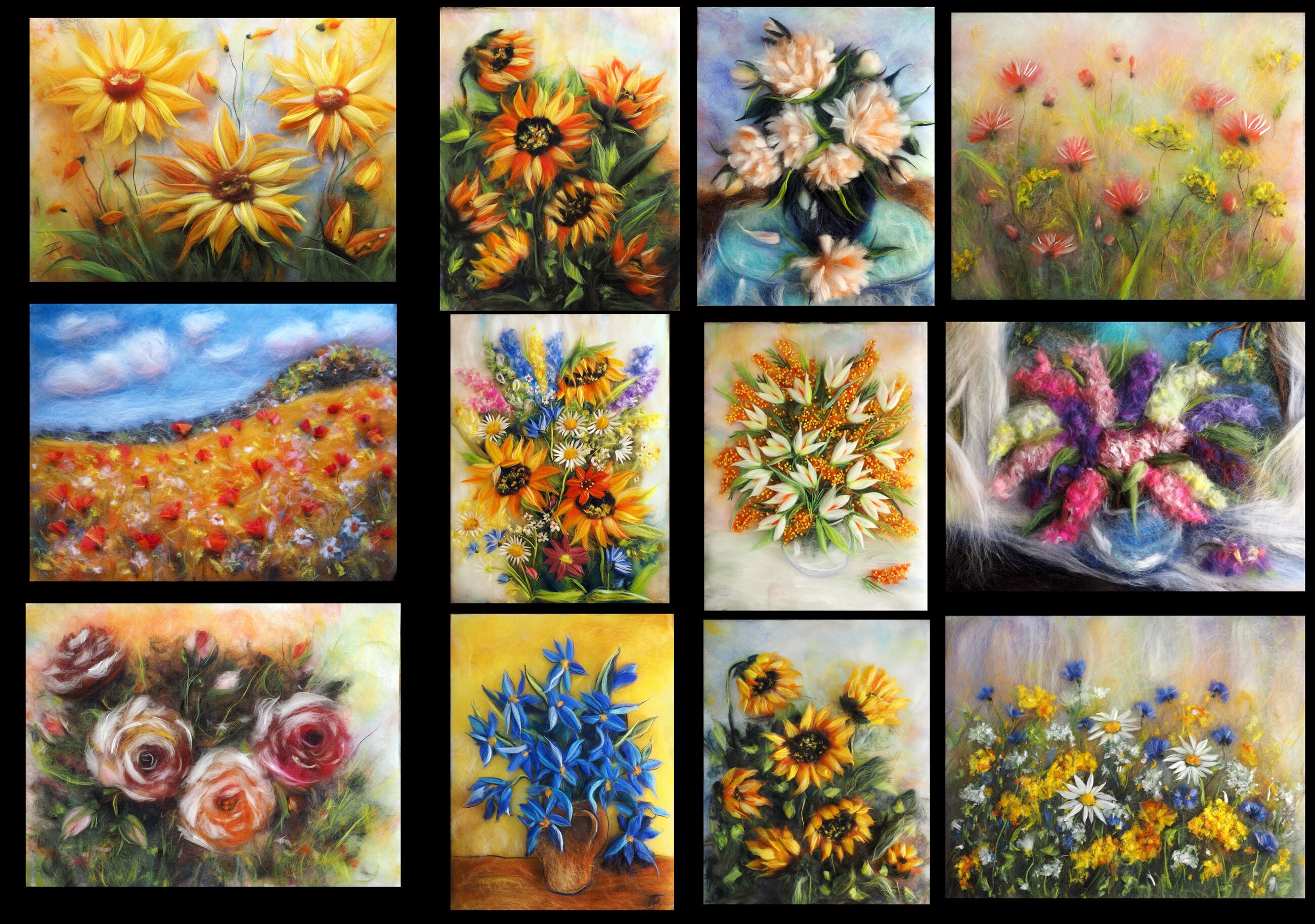 Wool Paintingwoolpictures Wool Art Original Felted - Etsy