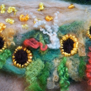 Sunflowers Felted Landscape Felt Painting Wool Painting 3D Wall Decor ...
