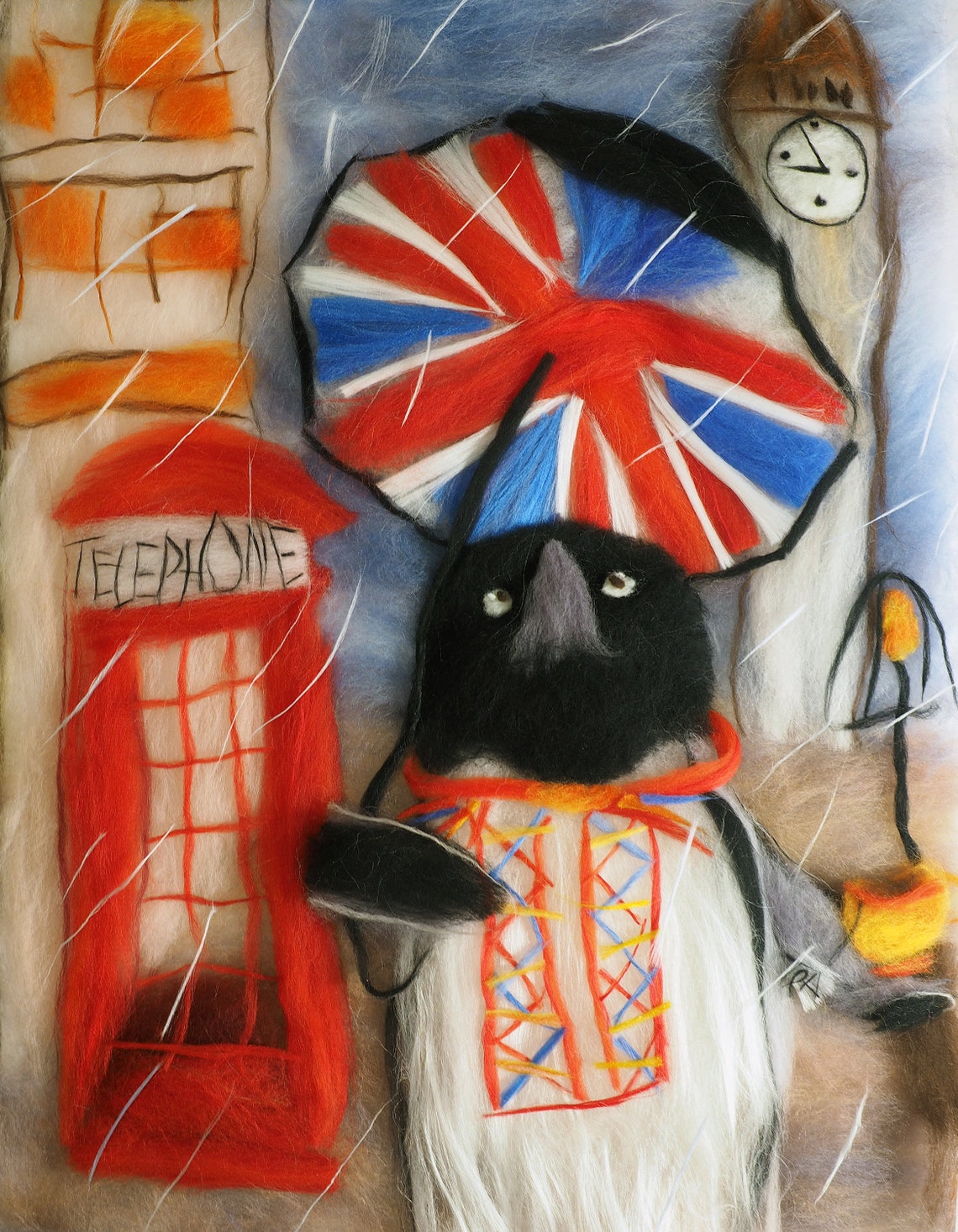 Wool Paintingwoolpictures Wool Art Original Felted - Etsy