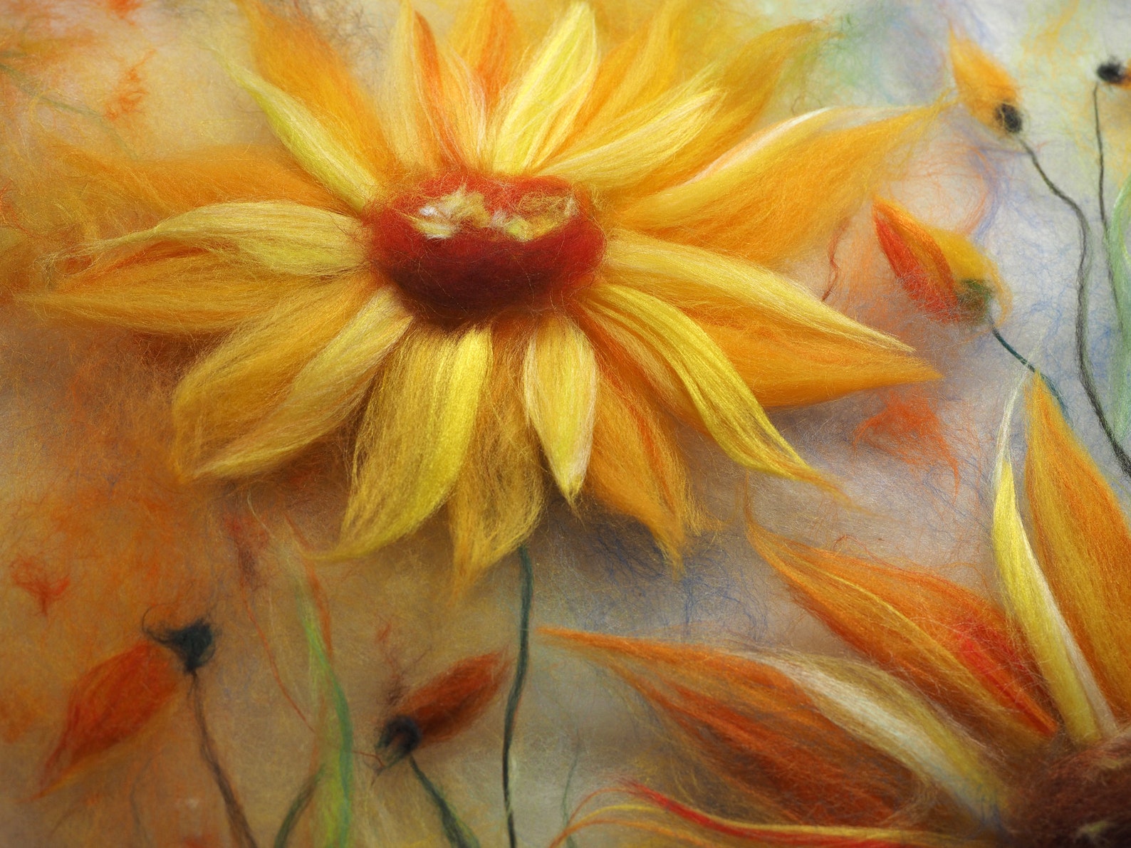 Wool Painting Wall Art Handmade Wool Art Original Felted - Etsy