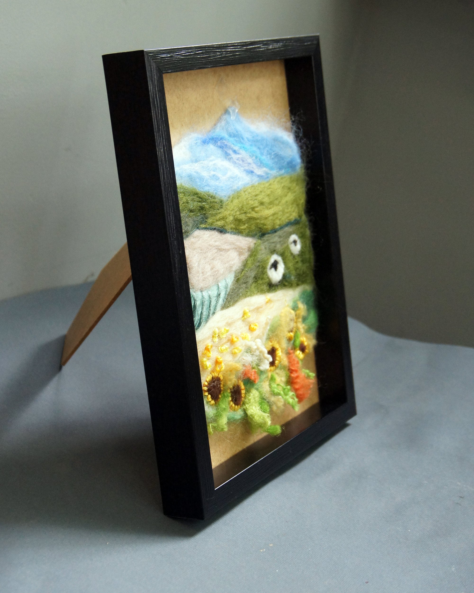 Sunflowers Felted Landscape Felt Painting Wool Painting 3D Wall Decor ...