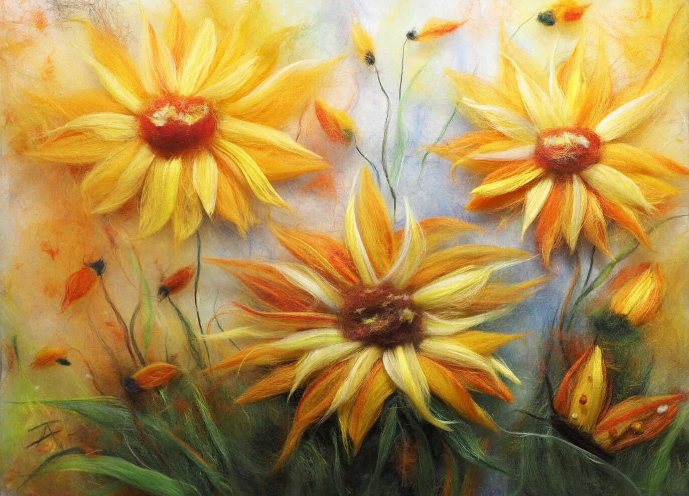 Wool Painting Wall Art Handmade Wool Art Original Felted - Etsy