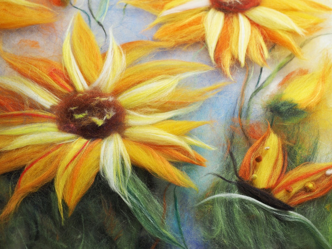 Wool Painting Wall Art Handmade Wool Art Original Felted - Etsy