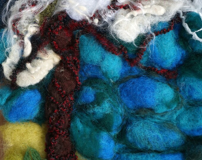 Abstract Sheep Felt Wall Art, Landscape Wool Painting, Nature Felted ...