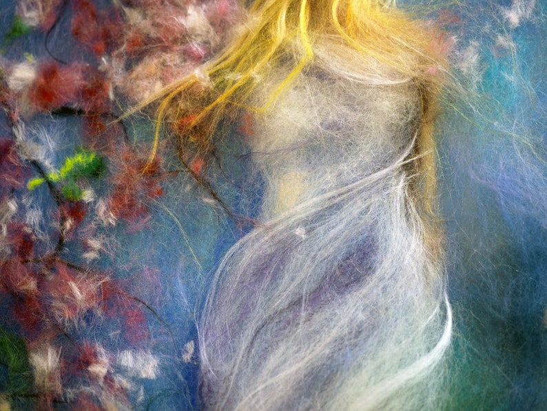 Modern Wool Painting Felt Art, Handmade Wool Art, Original Felted ...