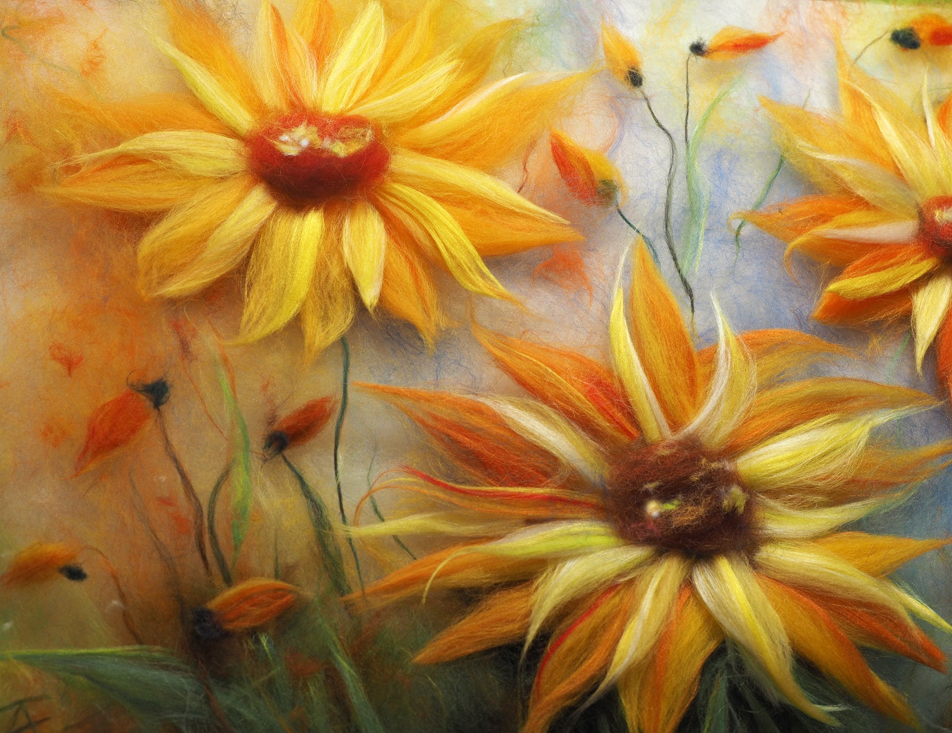 Wool Painting Wall Art Handmade Wool Art Original Felted - Etsy